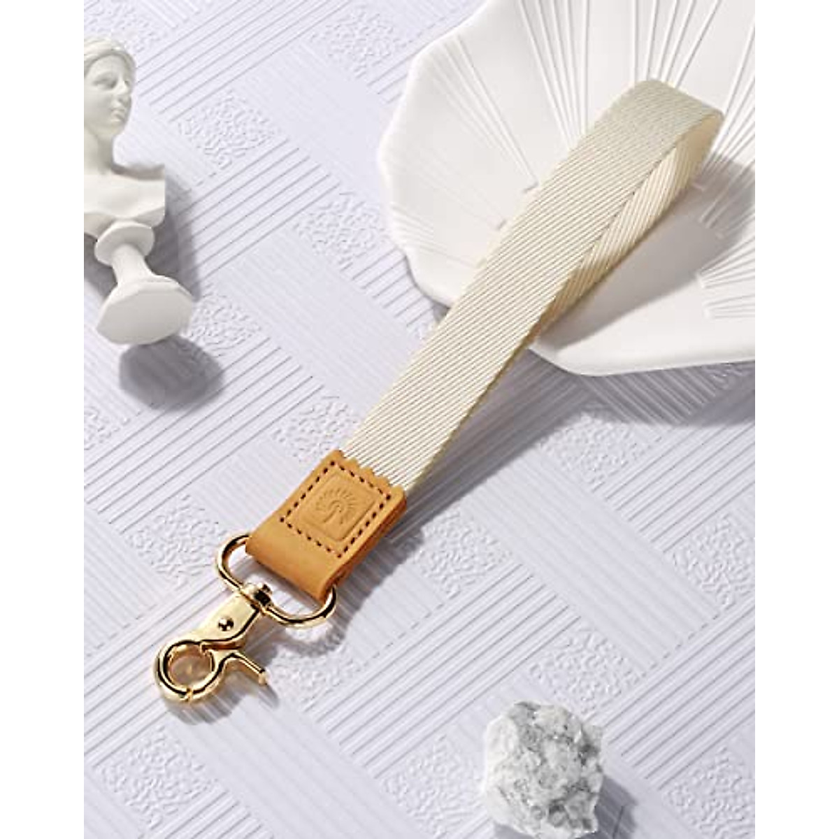 PikPok Mart Wrist Lanyard for Keys, Wristlet Key Chain Strap, Warm White Hand Wrist Keychain Holder for Women & Men