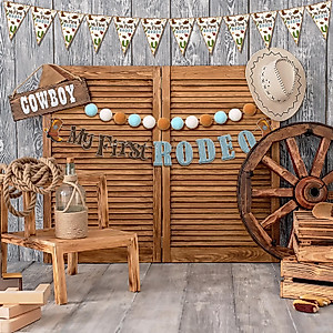 Peryiter My First Rodeo Decorations Boy Cowboy 1st Birthday Party Decorations 5 Pieces My First Rodeo Banner Cowboy Baby Shower Decorations for Boy Rodeo Birthday Party Supplies