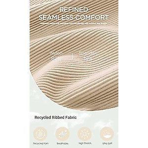 ODODOS Women's Crop Camisole 3-Pack Seamless Rib-Knit Crop Tank Tops, Long Crop, Beige Coral Teal, X-Small/Small