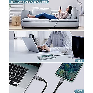 Super Fast Charger Type C, 2Pack 25W USB C Wall Charger Block with 3FT 6FT 10FT Braided Long USB-C to USB C Cable Fast Charging for Samsung Galaxy S23/S23 Ultra/S23+/S22/S22 Ultra/S21/S21+/S20/FE 5G