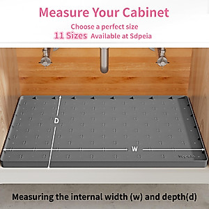Sdpeia Under Sink Mat for [22" x 22"] Cabinet, Upgraded Silicone Waterproof Mat Kitchen Cabinet Liner Cabinet Protector Kitchen Organizers and Storage
