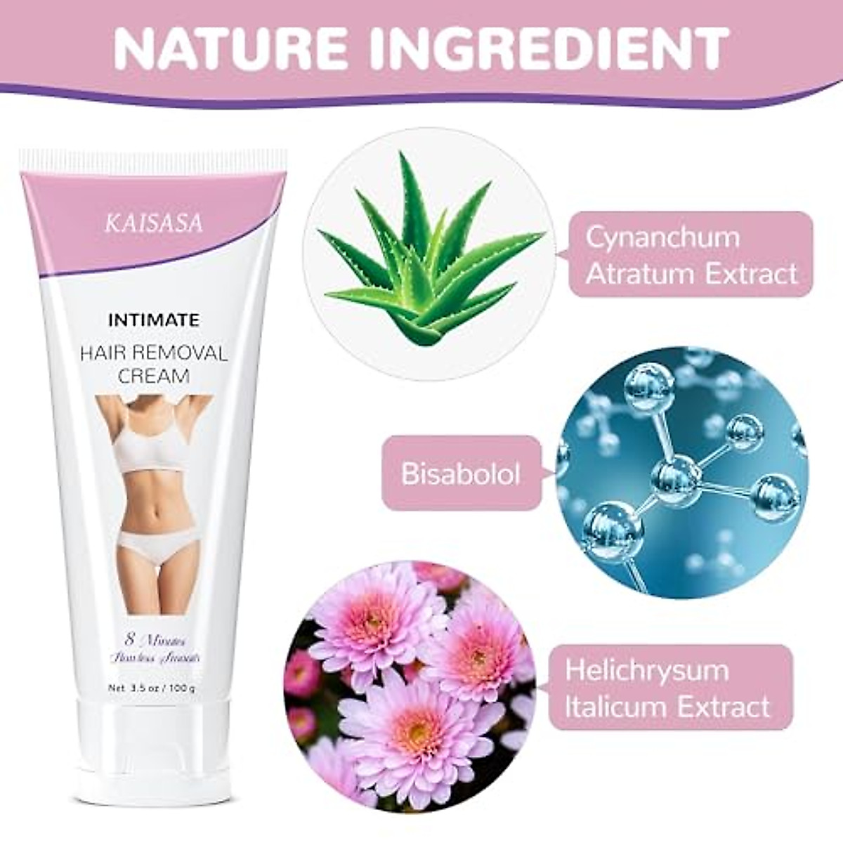 Hair Removal Cream for Women, Intimate Skin Friendly Depilatory Cream for Unwanted Hair in Underarms, Private Parts, Pubic & Bikini Area, Painless Flawless Depilatory Cream, Sensitive Formula