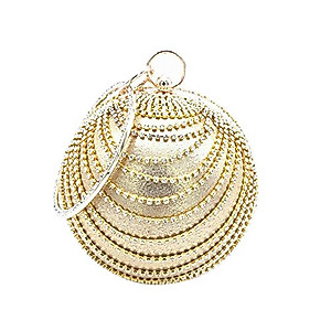 jessie Women Crystal Rhinestone Round Ball Evening Bag Clutch Purse Prom Party Handbag