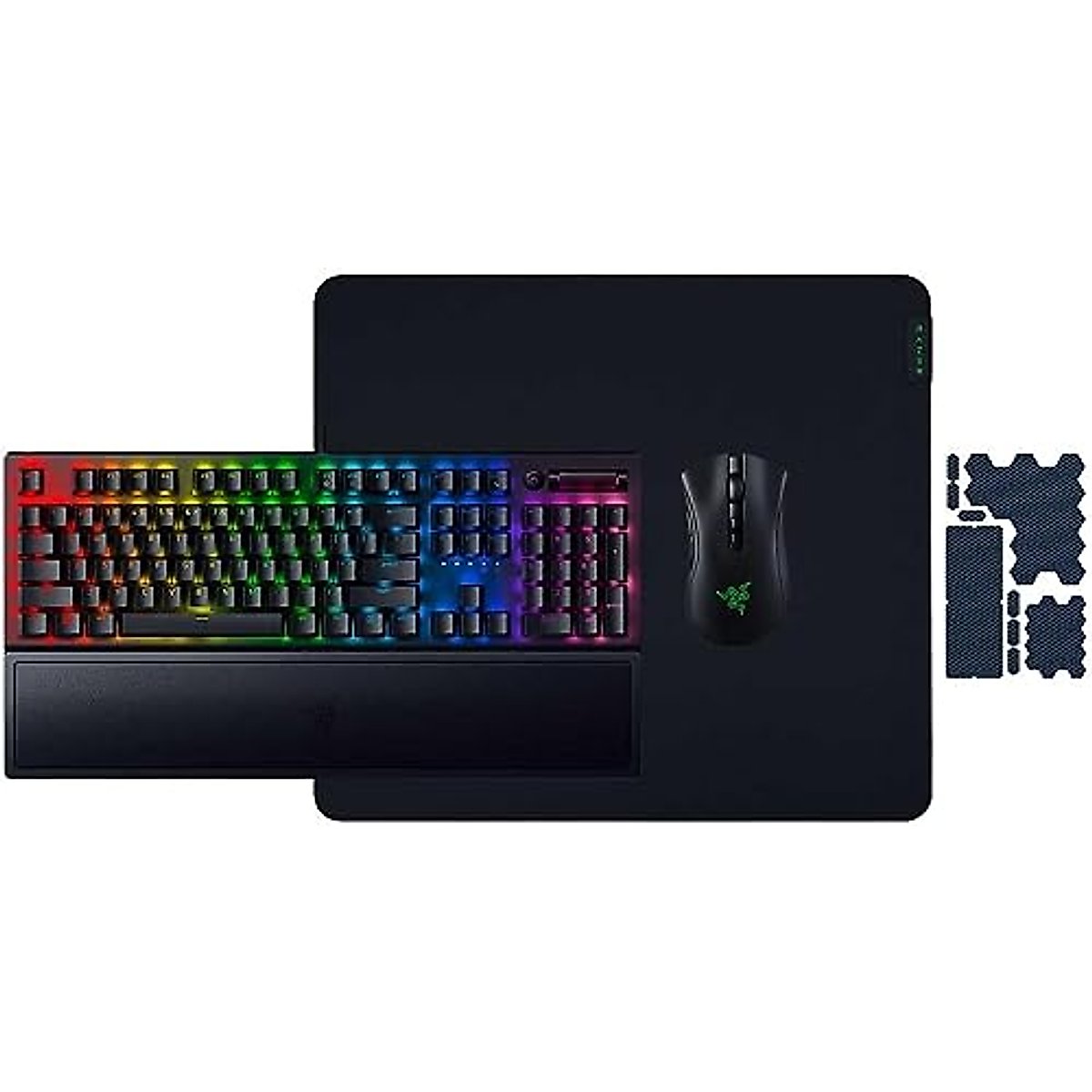Razer Heroic Bundle V2: BlackWidow V3 Mechanical Gaming Keyboard Green Clicky Mechanical Switches + DeathAdder V2 Pro Wireless Gaming Mouse + Gigantus V2 Large Mouse Pad + Universal Grip Tapes