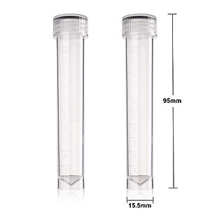 Bekith 50pcs 10ml Lab Plastic Frozen Test Tubes with Screw Caps, Vial Seal Cap Container for Laboratory School Educational