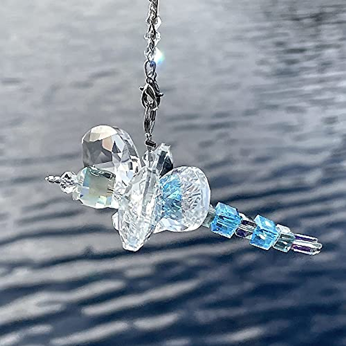 Dragonfly Gift - Crystal Dragonfly - Crystal Figurines- Car Charm - Rainbow Maker - Dragonfly Charm - Prism Suncatcher for Garden, Home, Car and Window Décor - Gifts for Mom - Gifts for Grandma