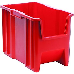 Quantum Storage Systems QGH600RD Giant Stack Container, 17.5" Length, 10-7/8" Width, 12.5" Height, Red, Pack of 4