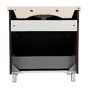 Modern Free Standing Bathroom Vanity with Washbasin | Elit Brown Matte Collection | Non-Toxic Fire-Resistant MDF-40-Omega Collection R-line 24"