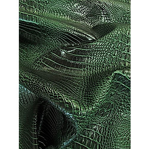 DuroLast™ Hydra Gator 3D Embossed Vinyl Fabric Sold by The Yard 2 Tone 3D Crocodile DIY Upholstery Accessories Apparel (Viper Green)