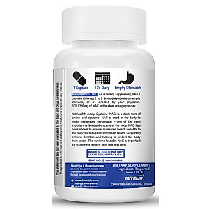 NutriJa NAC (N-Acetyl L-Cysteine) 600mg - 30 Capsules