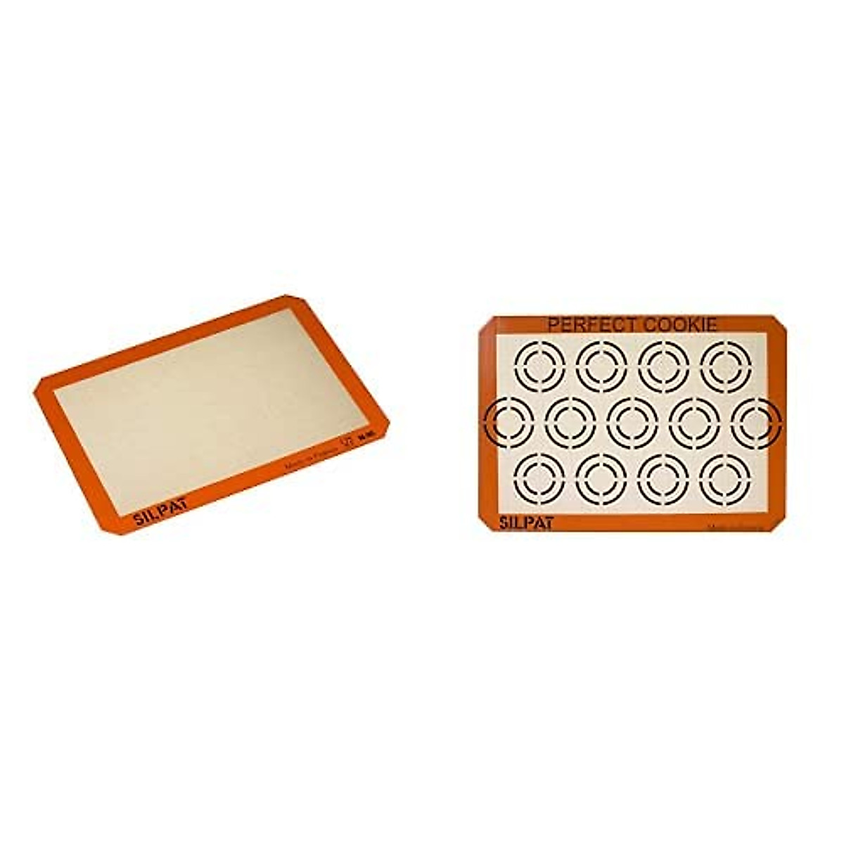 SilPat Baking Kit; Includes One Perfect Cookie Silcone Baking Mat and One Premium Non-Stick Silicone Baking Mat, Half Sheet Size, 11-5/8 x 16-1/2
