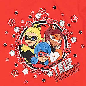 Miraculous Ladybug Cat Noir Rena Rouge Big Girls 2 Pack Ruffle T-Shirts Gray/Red 14-16