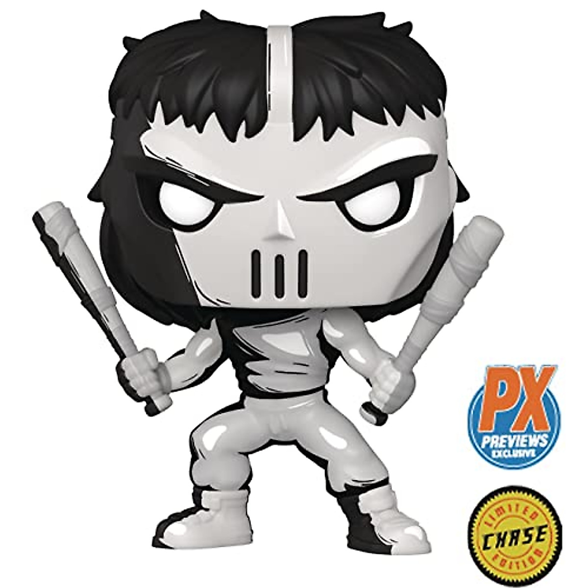 POP Teenage Mutant Ninja Turtles - Casey Jones (PX Previews Exclusive) Black & White Chase Funko Vinyl Figure (Bundled with Compatible Box Protector Case)