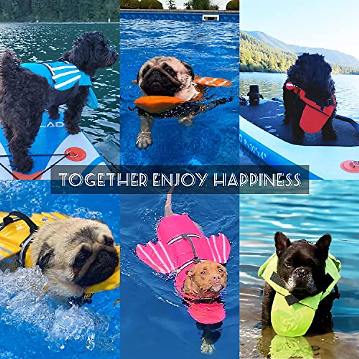 Dog Life Jacket Ripstop Dog Swimming Jacket Vest, Portable Reflective Lifesaver Vests with Rescue Handle for Small Medium and Large Dogs, Pet Dogs Safety Preserver Life Vest (Yellow,XL)
