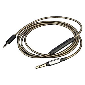 okcsc Headphone Audio Cable with Microphone 2.5mm Headset Conversion Cable Silver-Plated Hand-Woven Upgrade Cable for Sennheiser MOMENTUM1.0 2.0 3.0 1.2 m (2.5mm Gray Mic)
