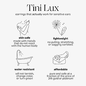 Tini Lux | Hypoallergenic Earrings | Kyra Studs | Silver | Titanium Stud Earrings for Women | Silver Earrings Studs, Sensitive Ears, Trendy Womens Earring Set