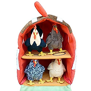Adore 12" Hen House Chicken Coop Plush Stuffed Animal Playset