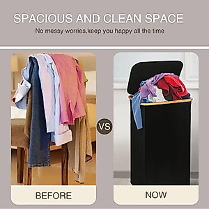 Jenumen 100L Large Black Laundry Hamper, XL Waterproof Laundry Basket with Handles and Lid for Clothes Storage in Bedroom Bathroom Laundry Bin