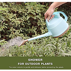 SAROSORA Outdoor Watering Can 0.9 Gallon Long Spout with Detachable Shower Head for Garden Flowers Plants (Blue, 3.3L/0.9GAL)