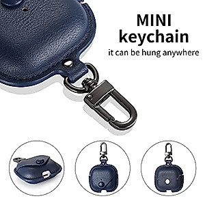 MODOS LOGICOS Case Cover for Air Pods 3 (2021), Leather Case with Secure Snap-Fastener Compatible with Apple AirPods 3rd Generation Charging Case - Blue