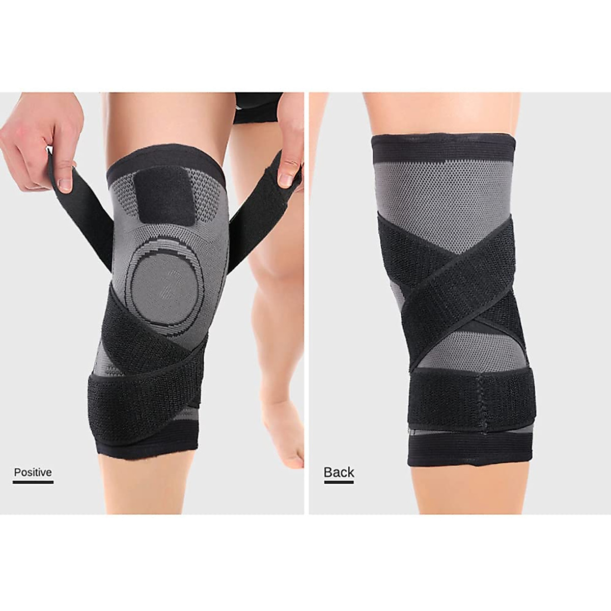 NuCamper Knee Brace for Arthritis Pain,Adjustable Compression Sleeve for Men Women Pain Relief，Knee Support for Injury Recovery, Meniscus Tear,Runing,Sports,Workout (Black, Medium)
