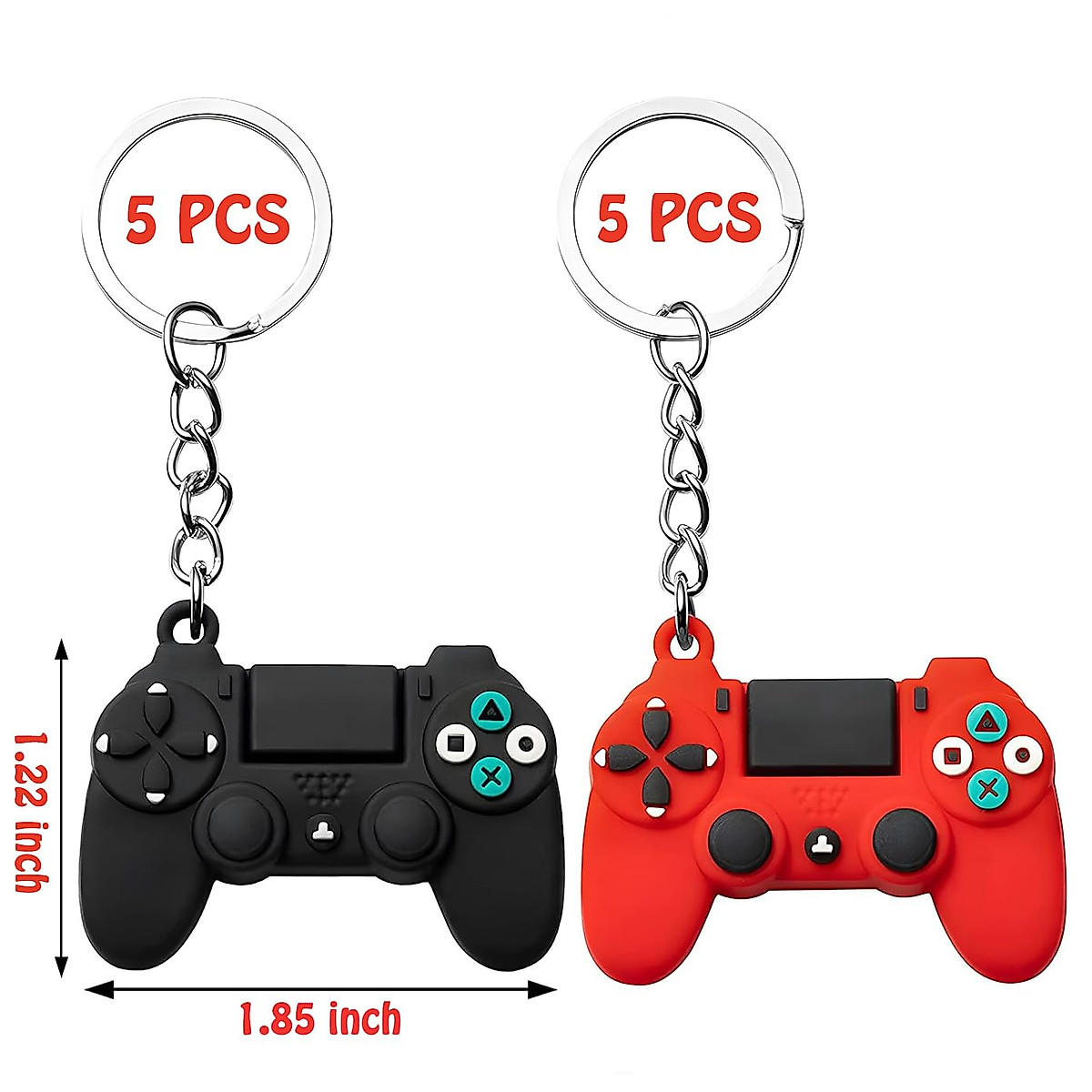 Finduat 10 Pcs Video Game Controller Handle Keychains for Video Game Party Favors Pendant, Birthday Party Baby Shower Party Favors, Gamer Party Bags for Game Birthday Party Supplies