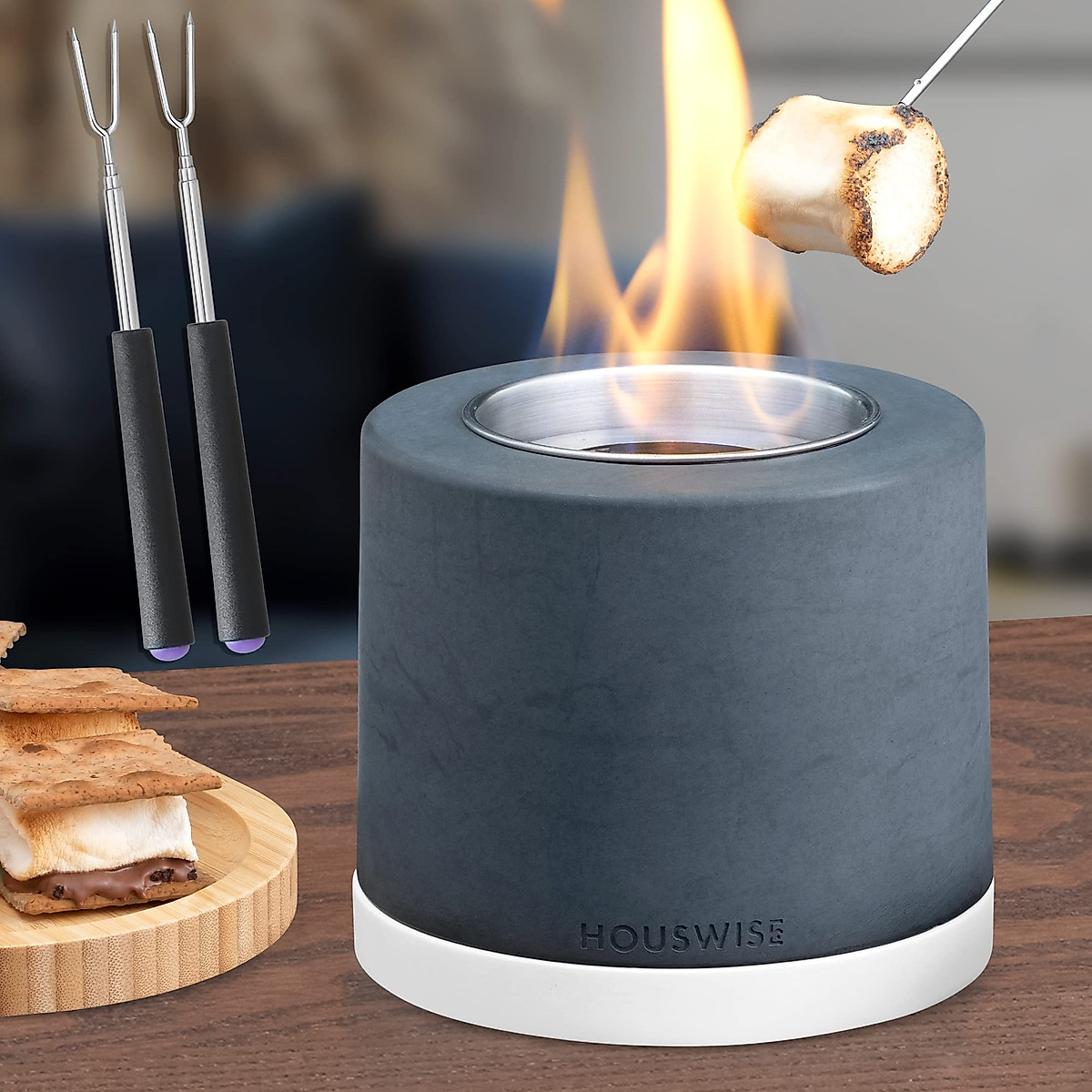 Tabletop Fire Pit (Round) and Ethanol Fuel Bundle