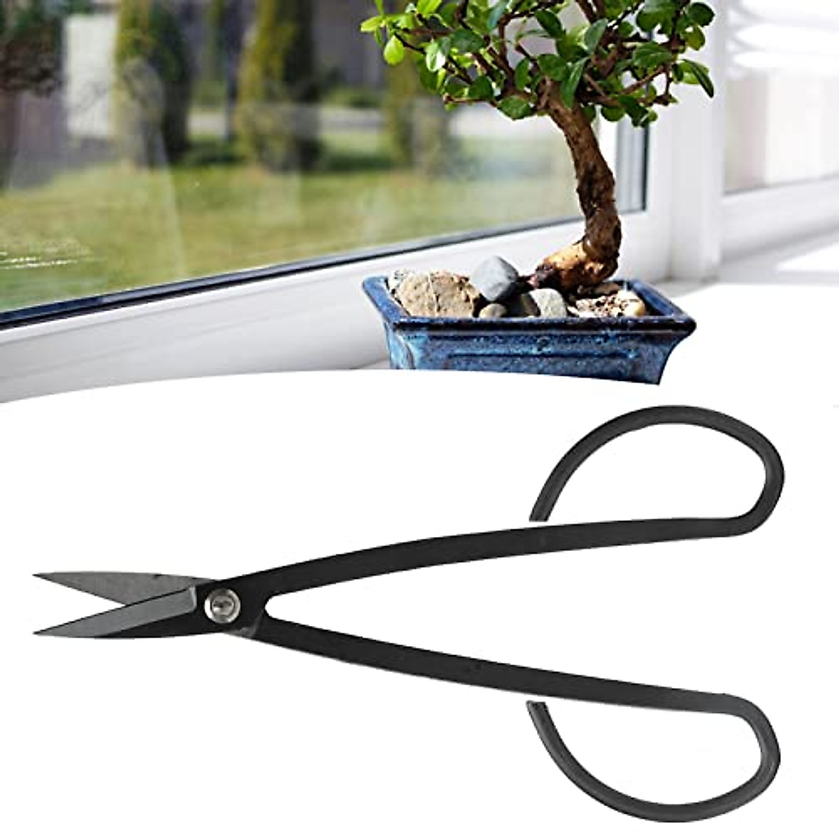FBITE Garden Scissors, Bonsai Scissors Stainless Steel Rust Resistant High Hardness Garden Scissors for Garden Courtyard Lawn Plant Scissors