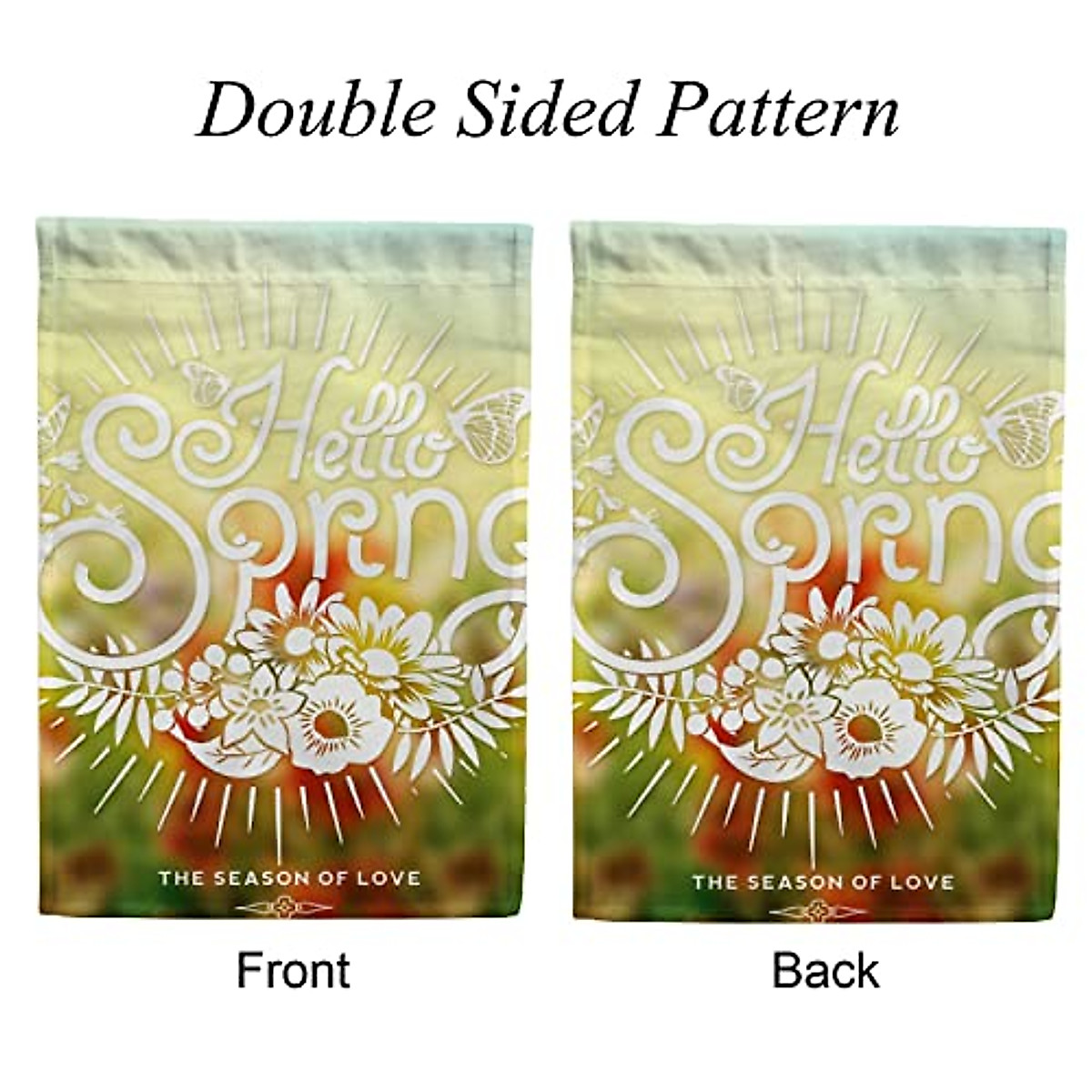 My Little Nest Seasonal Garden Flag Hello Spring Vertical Garden Flags Double Sided for Home Farmhouse Yard Holiday Flag Outdoor Decoration Banner 12"x18"