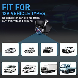 HD Backup Camera for Car Universal Front/Side/Rear Camera for 12V Car Truck Pickup SUV Rear View Reverse Camera with Left and Right, Up and Down Rotation Angle Night Vision IP69K Waterproof