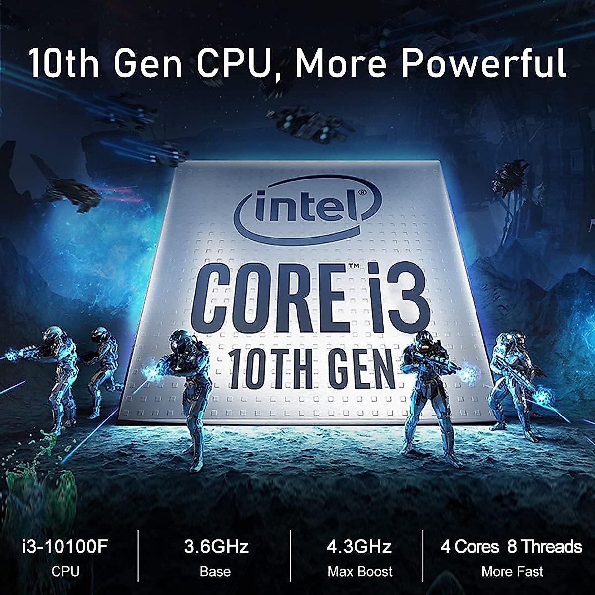 PARTAKER Mini Gaming PC,Desktop Computer,Powerful Mini PC with Core i9 10900F Octa Core Processor, 64GB DDR4 1TB SSD, GTX1050Ti, 4K, Dual Monitor Capable, Win10 Pro