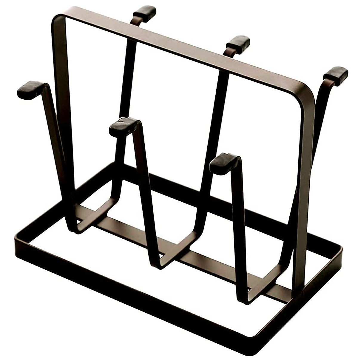 Bottle Drying Rack, Metal 6 Cup Mug Holder Silicone Protective Hooks Non-Slip Bottle Drying Holder Tree for Glasses, Coffee Mug Holder (Coffee Black)