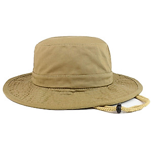 Trendy Apparel Shop XXL Oversize Large Brim 100% Cotton Outdoor Boonie Hat - Khaki - 3XL
