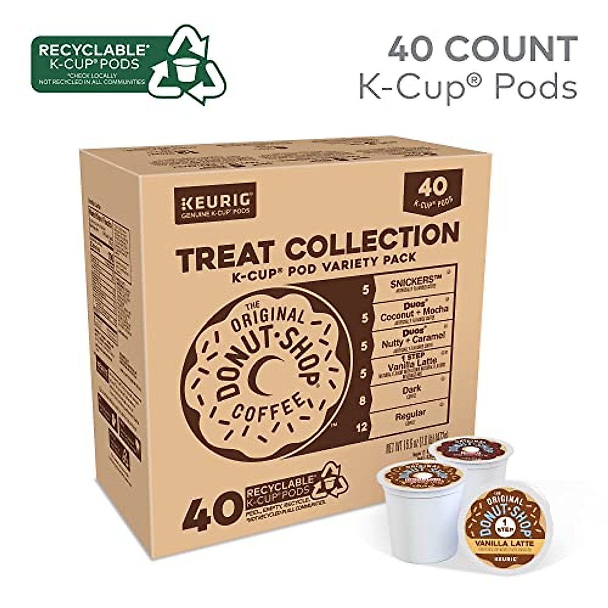 The Original Donut Shop Coffee Variety Pack, Keurig Single Serve K-Cup Pods, 40 Count
