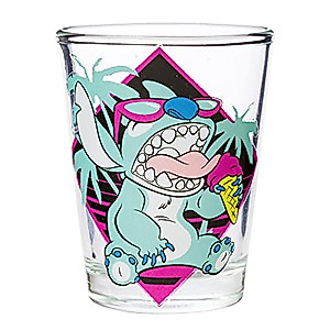 Silver Buffalo Lilo and Stitch Pastel 4pc Mini Glass Set, 1.5-Ounces