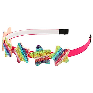 XIMA Glitter Heart Girls Headbands Rainbow Star Hariband for Children Girls Hair Accessories Pack of 8