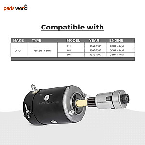 12 Volt Starter for Ford 8N Ford 9N Tractor Ford 2N with Drive Bendix + 1 Year Warranty || 1939-1952 12V Ford 8N Starter 3109 8N1100R 8N11001 1831810 8N-11001R 9N11001 9N11002 SFD0191 8N-11002 SA-546