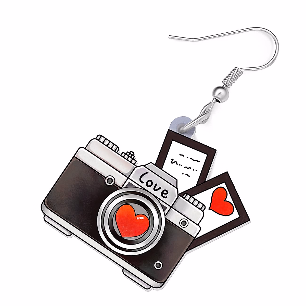 YAYAKO Acrylic Retro 80s 90s Cassette Tape Earrings Radio Camera Dangle Vintage Jewelry Nostalgia Gifts for Women (Black Camera Earrings)