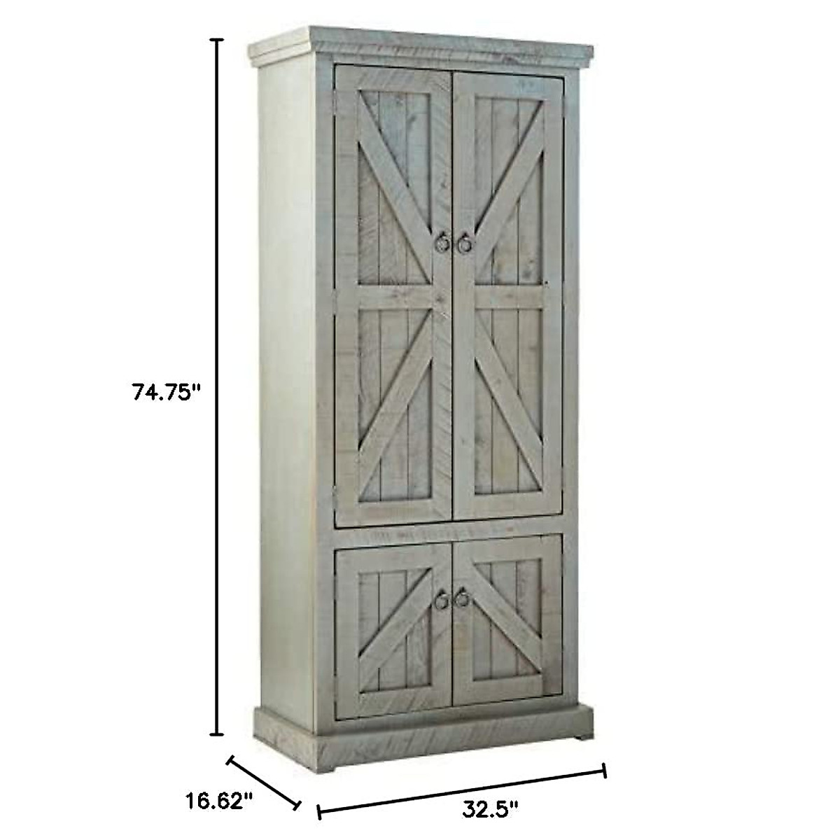 American Heartland Rustic Double Door Pantry, Rustic Dark Blue