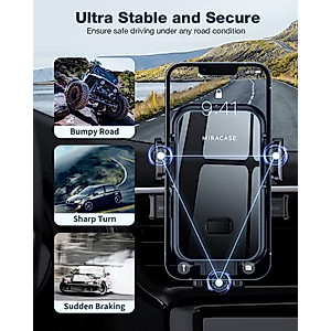 Miracase Phone Mount for Car Vent, Universal Car Phone Holder Mount [Upgraded Vent Clip Never Fall Off] Hands Free Air Vent Cell Phone Holder for Car Cradle in Vehicle Compatible with All Phones