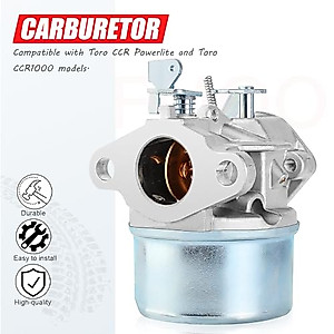 YOFMOO Carburetor Kit Compatible for Toro Powerlite CCR1000 38172 38173 38175 38176 38177 38178 38182 38183 38190 38191 38195 38196 38400 38405 Craftsman Tecumseh Yardmachine Snowblower 1990-2009