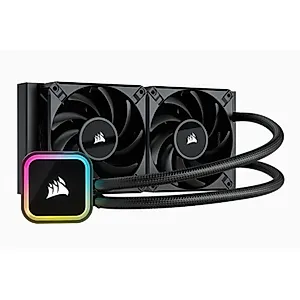 Corsair iCUE H100i RGB Elite Liquid CPU Cooler (16 Dynamic RGB LEDs, 120mm AF Elite Series FDB Fans, 240mm Radiator, iCUE Software Compatible, LGA 1700, 1200, 115X, 2066, and AM4 Sockets) Black