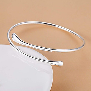 Vitaltyextracts Silver Plated Bracelet Shining Bangle Bracelets (Silver)