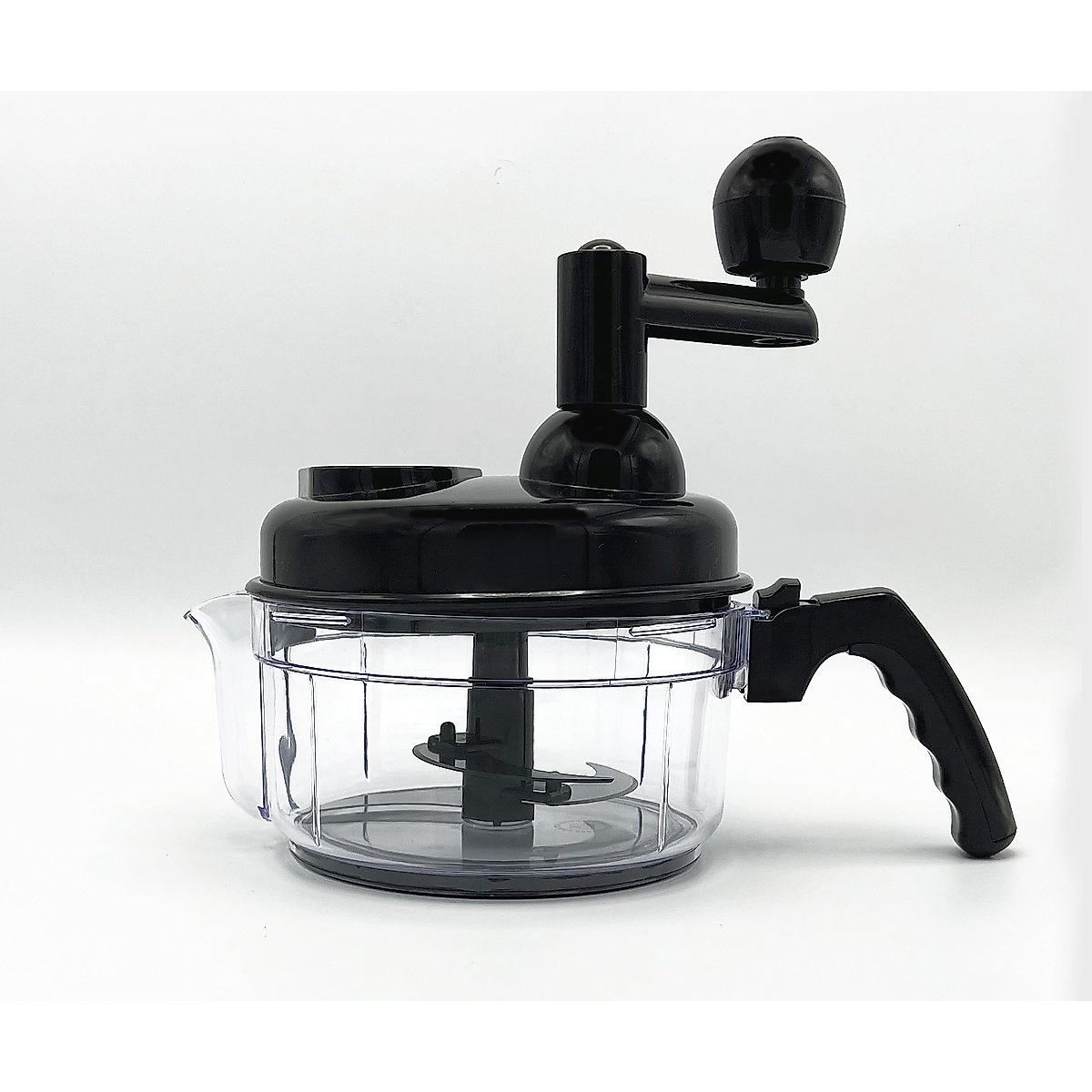 Salsa Maker and Nut Chopper Manual Hand Slicer - Manual Food Processor with Pure Steel Blade – Ergonomic Handle and Rotary Style Hand Chopper for Vegetables, Nuts, Fruits, Salad, Etc