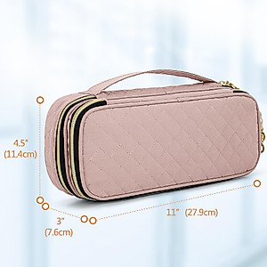 Damero Double Layer Stethoscope Case Compatible with 3M Littmann/ADC/Omron Stethoscope, Stethoscope Carrying Case Travel Bag for Nurse Accessories, Misty Rose