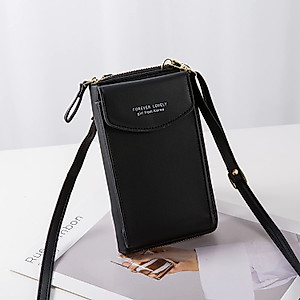 Women Small Crossbody bag,Cell Phone Shoulder Bags Purse Lightweight Handbags Wallet with Credit Card Slots (black)
