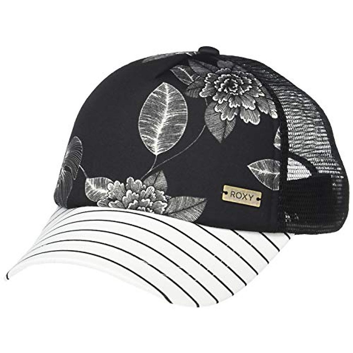 Roxy womens Water Come Down Trucket Hat Cap, Anthracite Flower of Love, One Size US