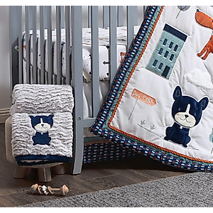 The Peanutshell Puppy Dog Baby Blanket - Pug Life Nursery Collection - 40 in x 30 in