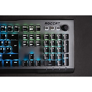 ROCCAT Vulcan 120 AIMO Mechanical PC Gaming Keyboard Tactile Titan Switch, Full Size with Per Key AIMO RGB Lighting, Anodized Aluminum Top Plate and Detachable Palm/Wrist Rest, Gunmetal Gray/Black