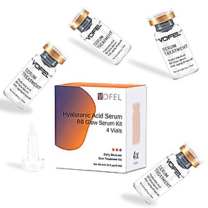 VOFEL Hyaluronic Acid Serum for Microneedling Serum Ampoules for Face BB Glow Starter Kit 0.35 oz 4 Vials